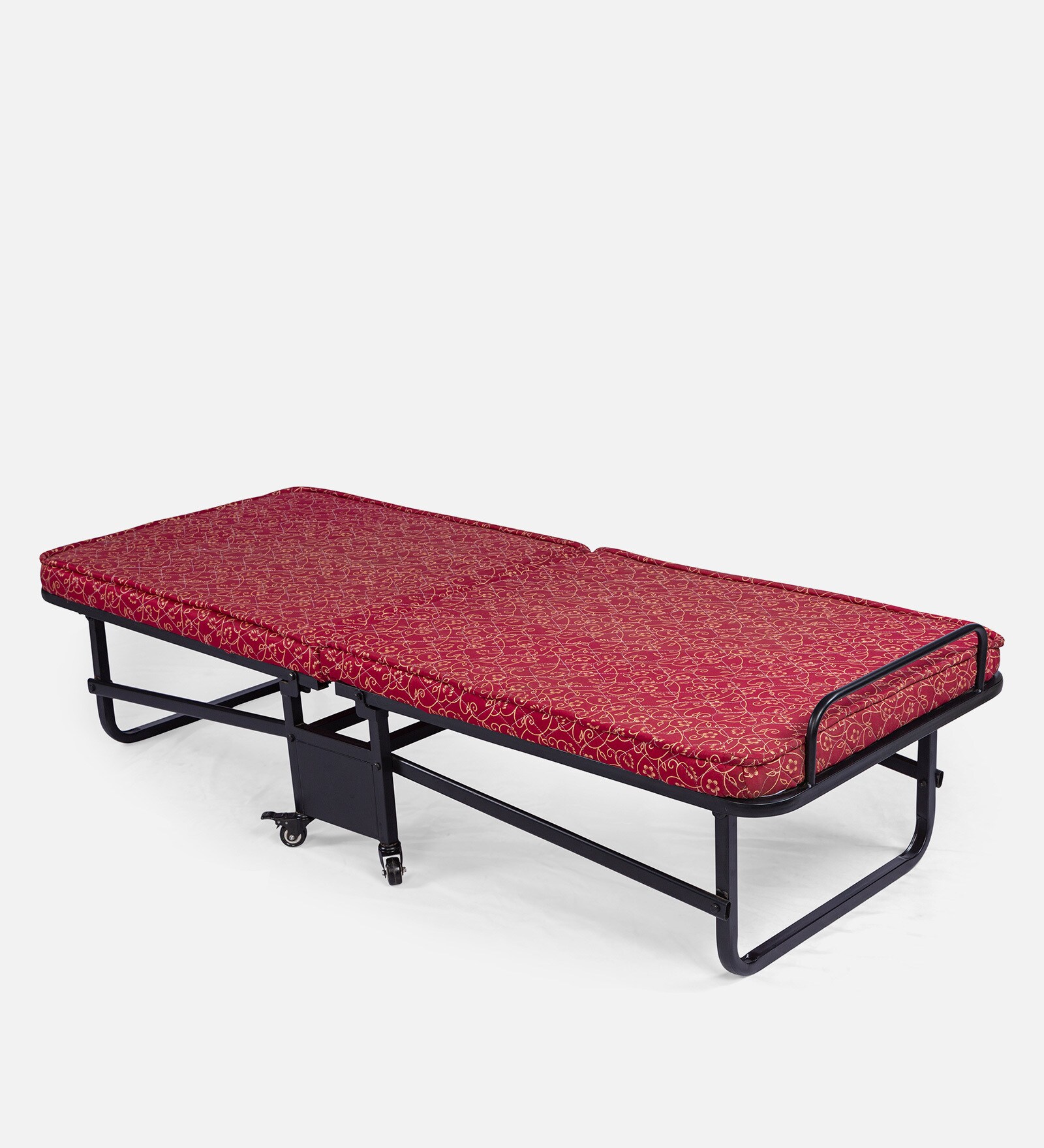 Buy Folding Bed With Mattress in Maroon Colour Online - Folding Beds ...