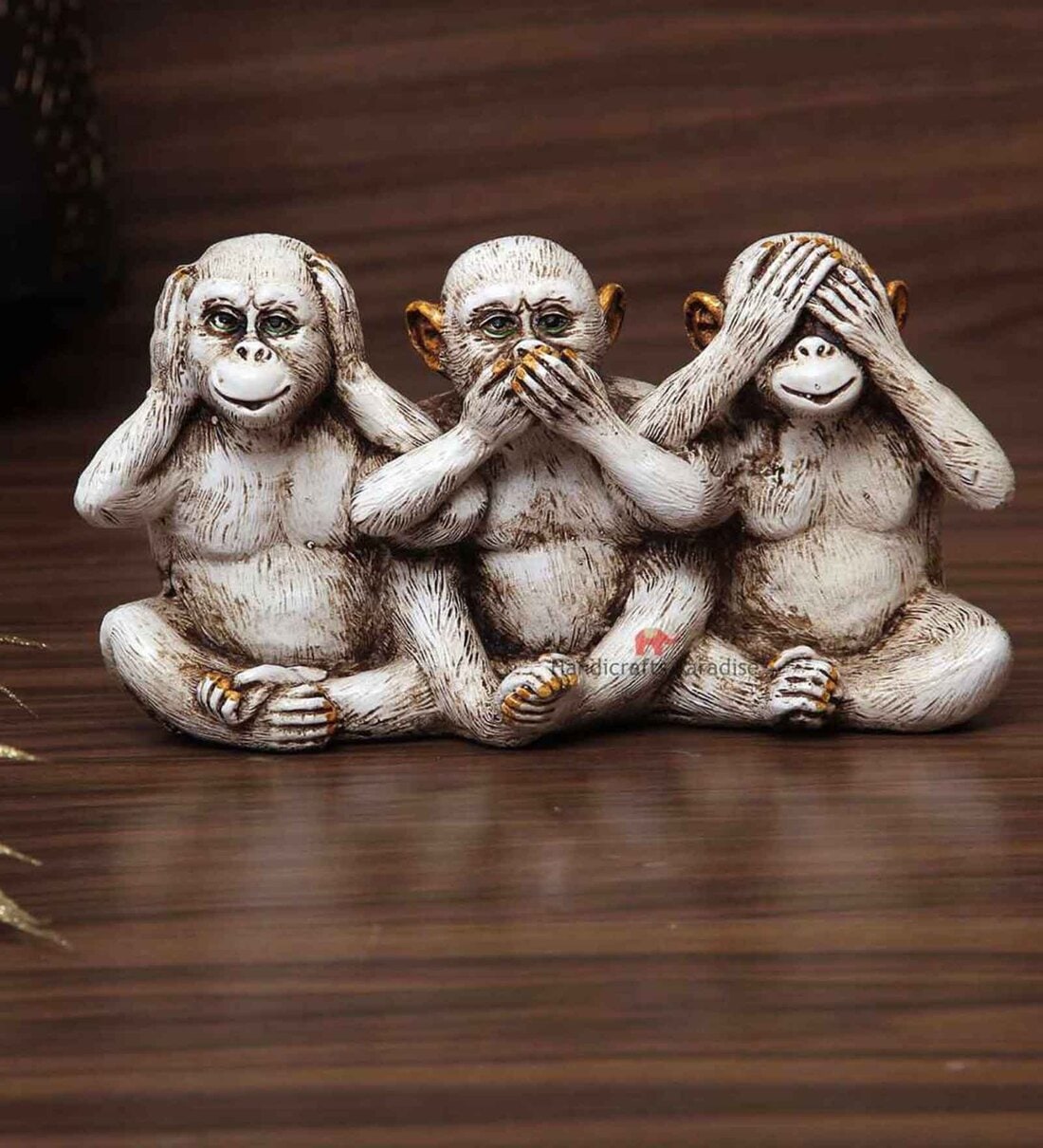 Buy Gandhiji's Wise Monkey Multicolour Resin Figurine at 61% OFF by ...