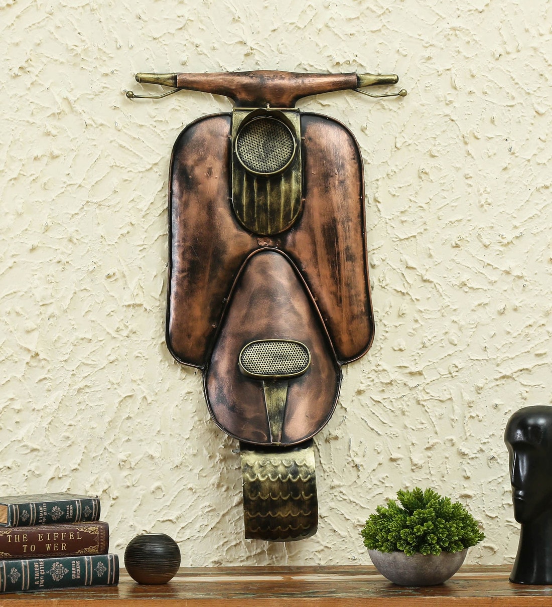 Buy Wrought Iron Scooter Wall Art In Gold By B K Exports at 39% OFF by ...