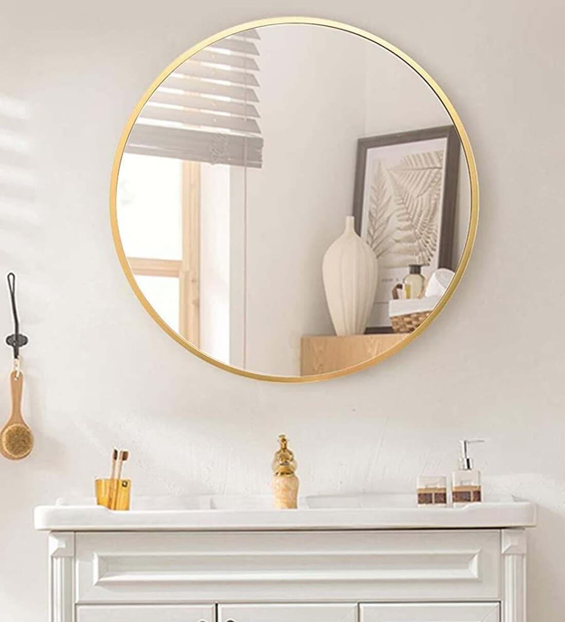 Buy Gold Steel Wall Mirror Online - Wall Mirrors - Wall Mirrors - Home ...