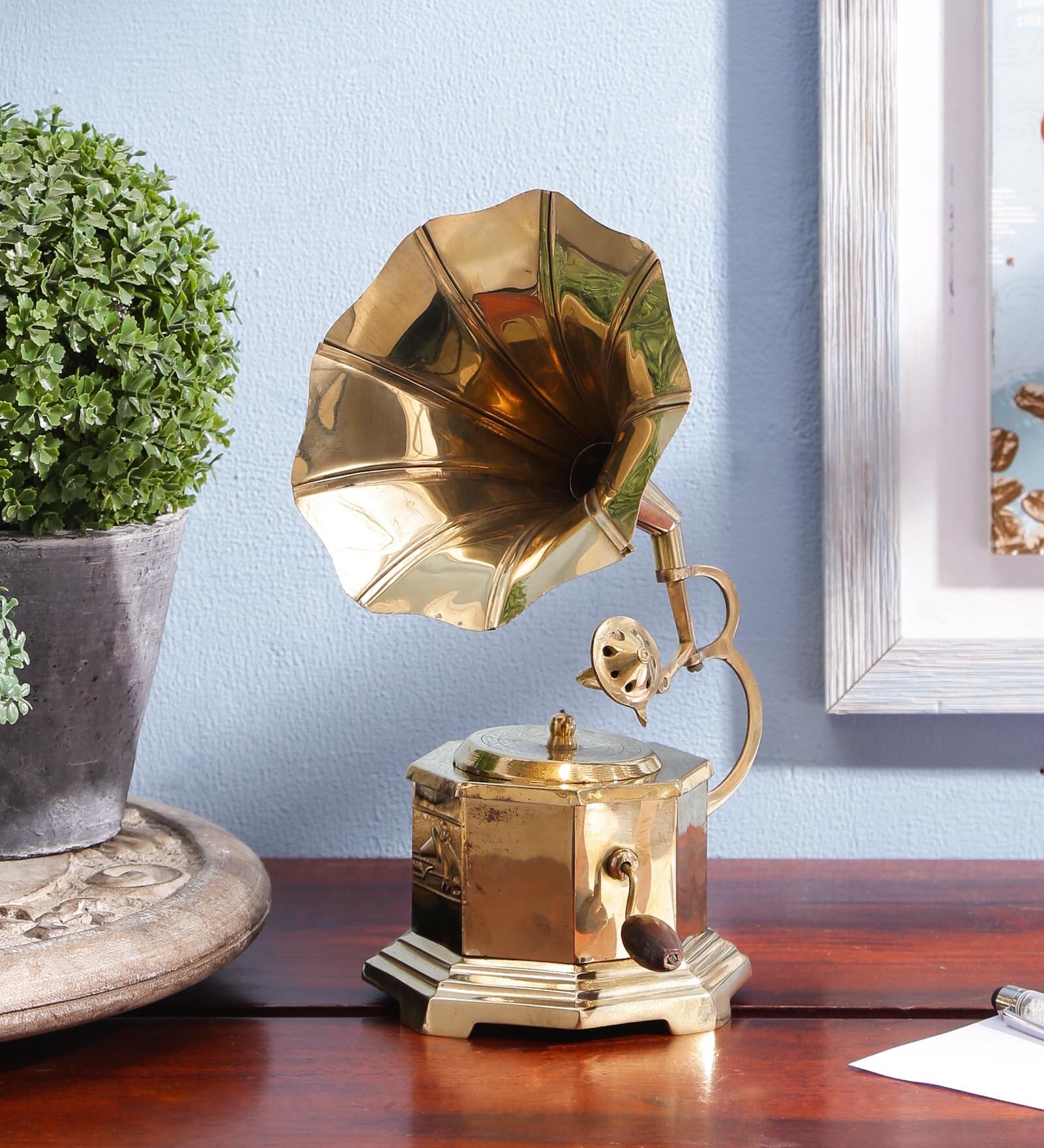 Buy Gold Brass Vintage Gramophone by Tucasa Online - Gramophones ...