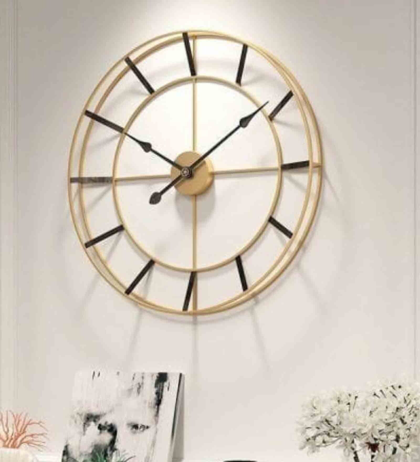 Buy Gold Metal Oriental Modern Wall Clock Online - Modern Wall Clocks ...