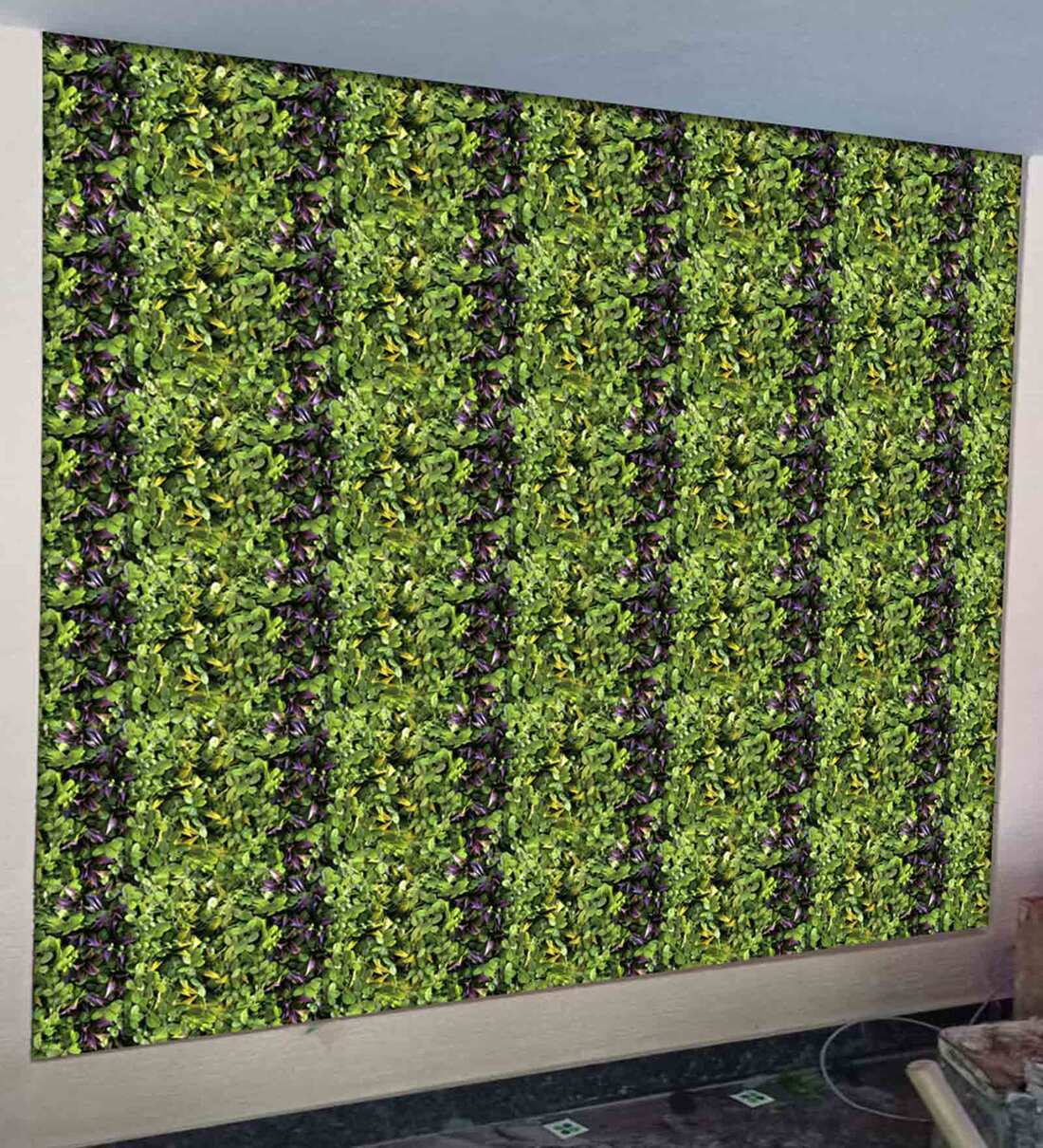 Buy Green Pvc Artificial Garden Mat With Leaves For Vertical Wall ...