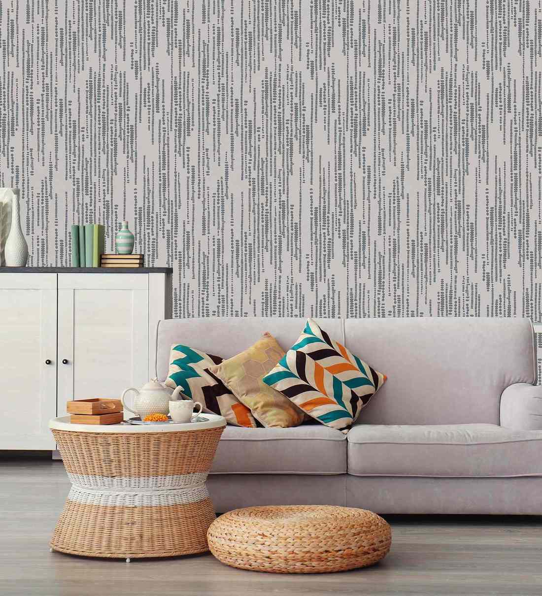 Buy Grey Vinyl Geometric Pattern Wallpaper by Excel Wallcoverings ...