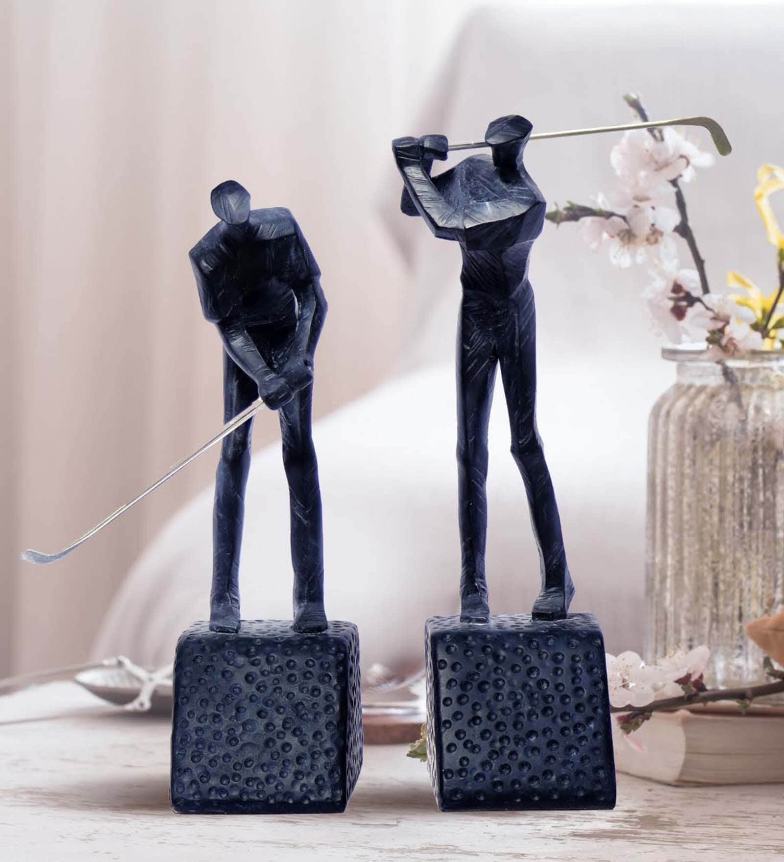 Buy Gray Polystone Golf Sculpture Figurine by Magnifique Online - Human ...