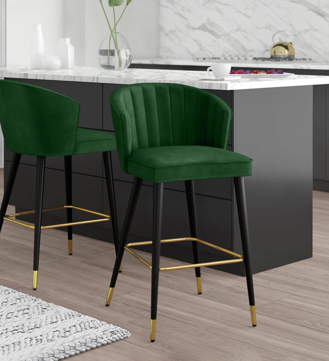 Buy Hames Bar Stool in Green Colour by Tribe Wood Online - Contemporary ...