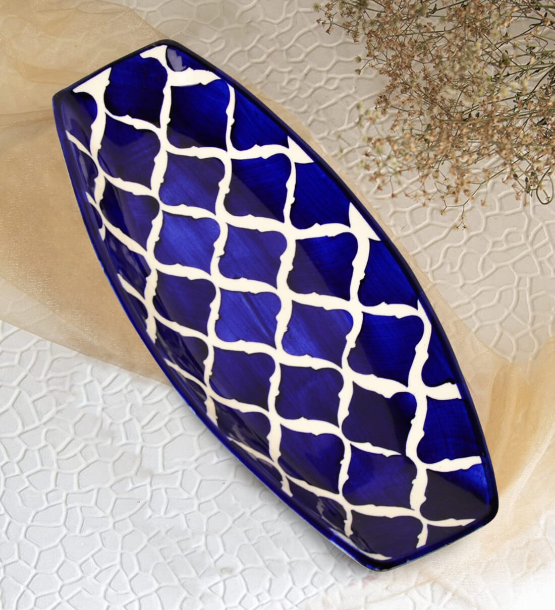 Buy Hand Painted Ceramic Serving Platter By StyleMyWay Online ...