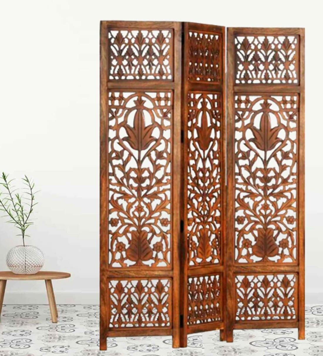 Buy Handcarved Mdf Barney Room Divider Seprator Online - Folding Screen ...