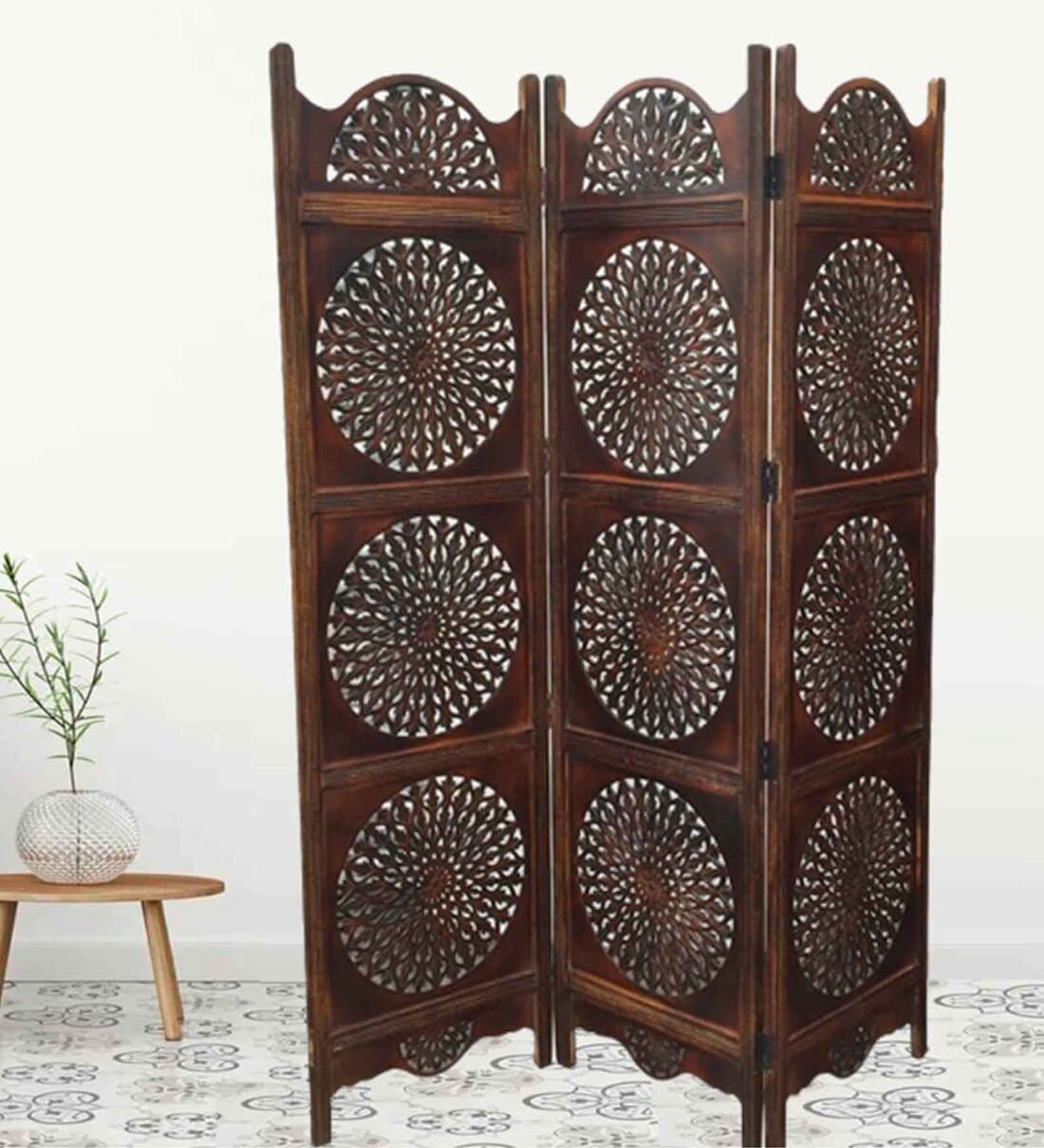 Buy Handcarved Mdf Benoit Room Divider Seprator Online - Folding Screen ...