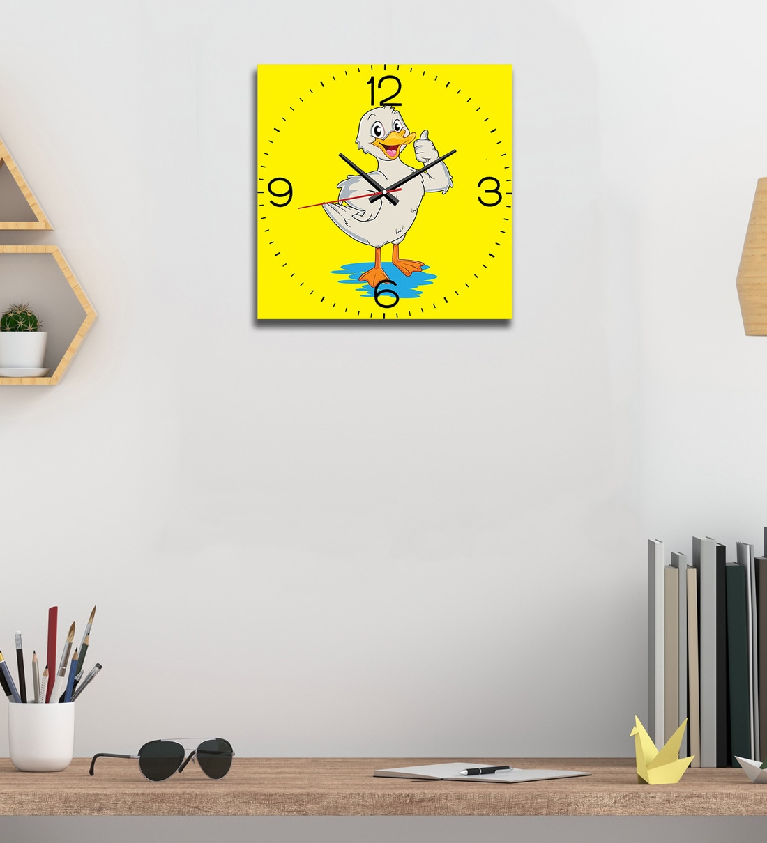 Buy Happy Duck Wall Clock in Multicolour by WENS Online - Kids Wall ...