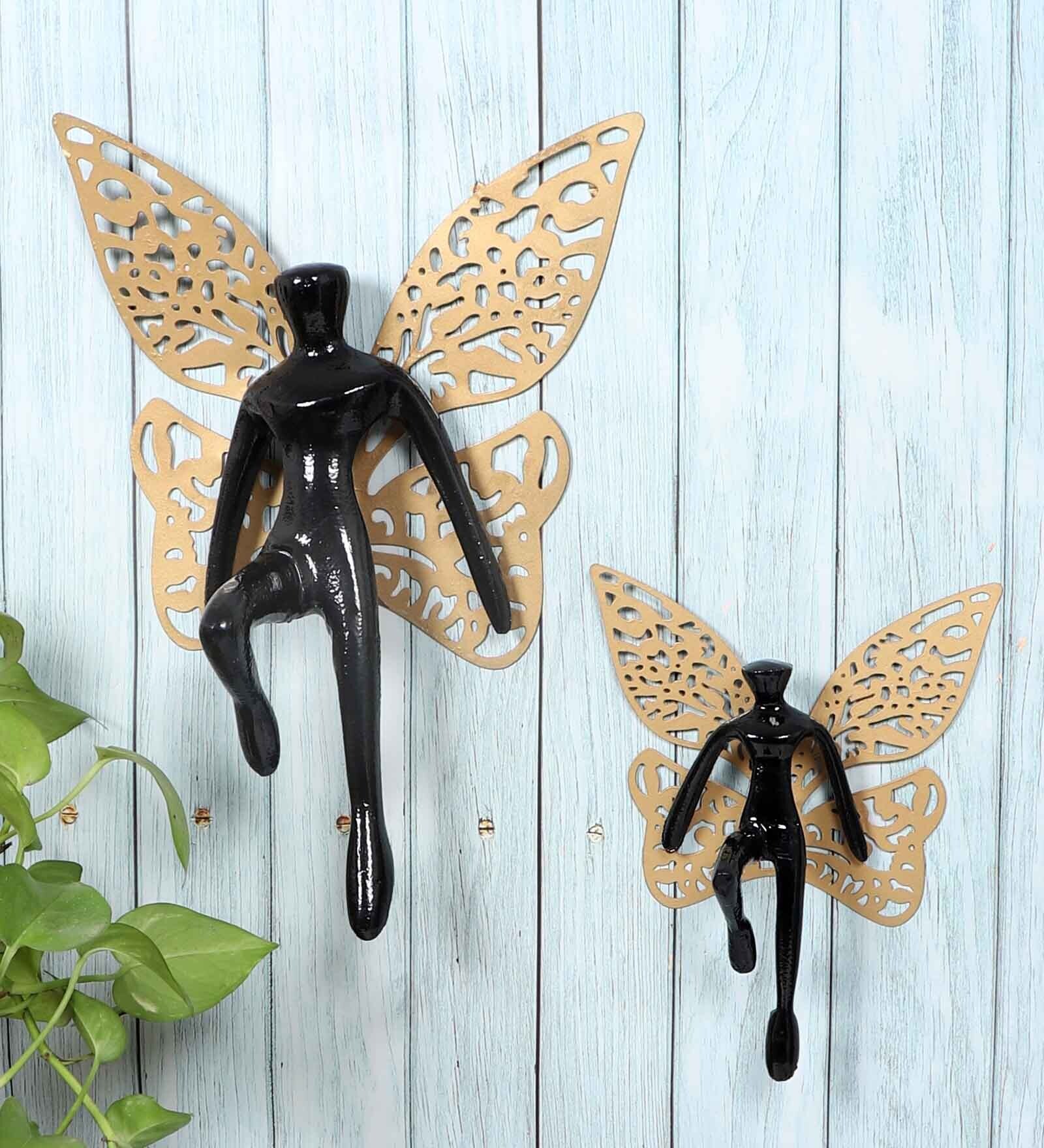 Buy Hanging Men Black Aluminium (Set of 2) Wall Art by Amaya D cor at ...
