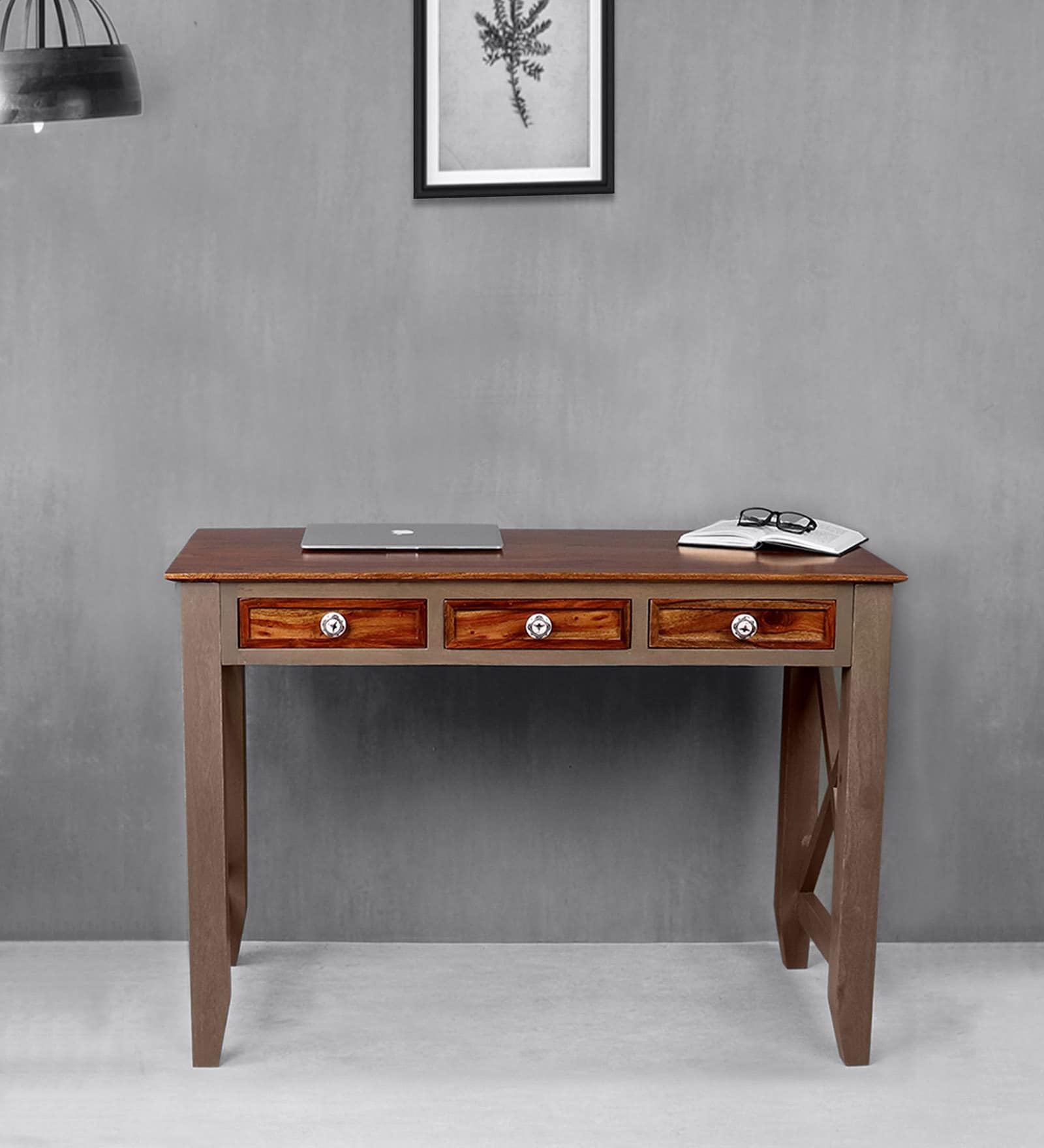 Buy Hank Large Study Table In Grey & Teak Finish at 100% OFF by Fabuliv ...