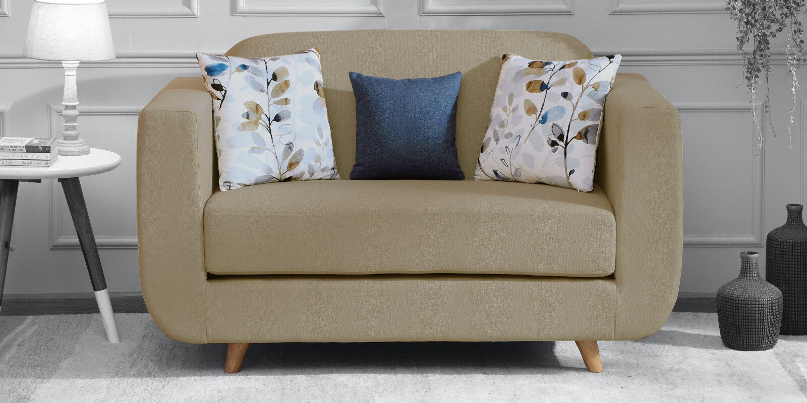 Buy Helsinki 2 Seater Sofa In Beige Colour Online - Contemporary 2 Seater Sofas - 2 Seater Sofas ...