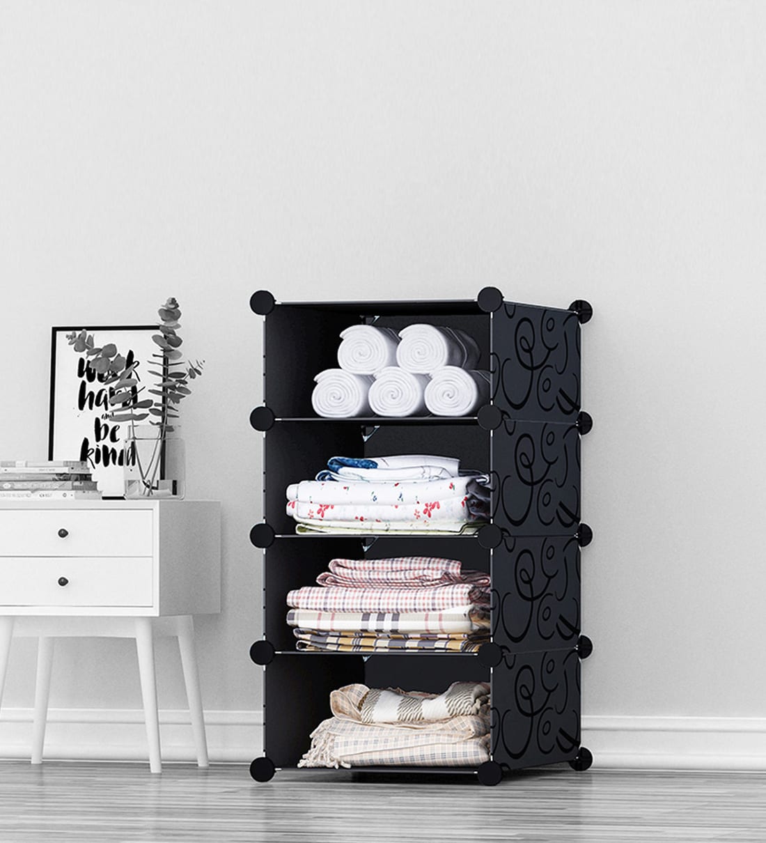 Buy Homa Collapsible Shoe Rack in Black Colour Online - Open Shoe Racks ...