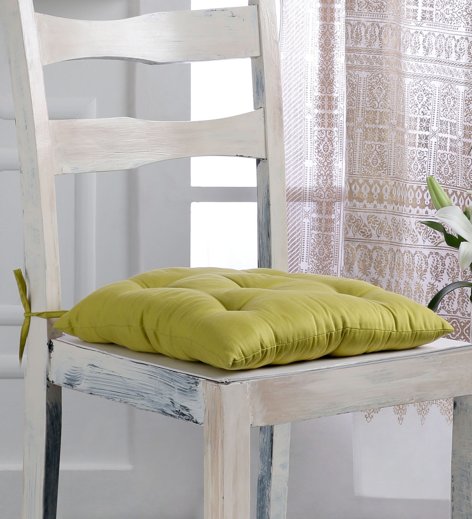 Buy Olive Green Cotton 16 x 16 Inch Solid Chair Pad by House This ...