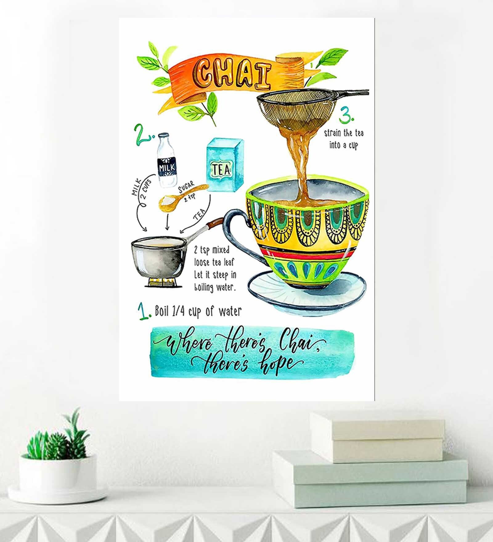 Buy How To Prepare Chai Canvas Unframed Art Print in 12inches x 18 ...