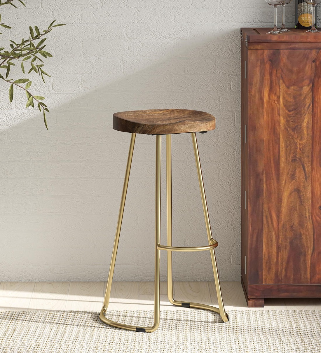 Buy Ian Metal Bar Stool In Gold Colour at 15% OFF by Bohemiana from ...