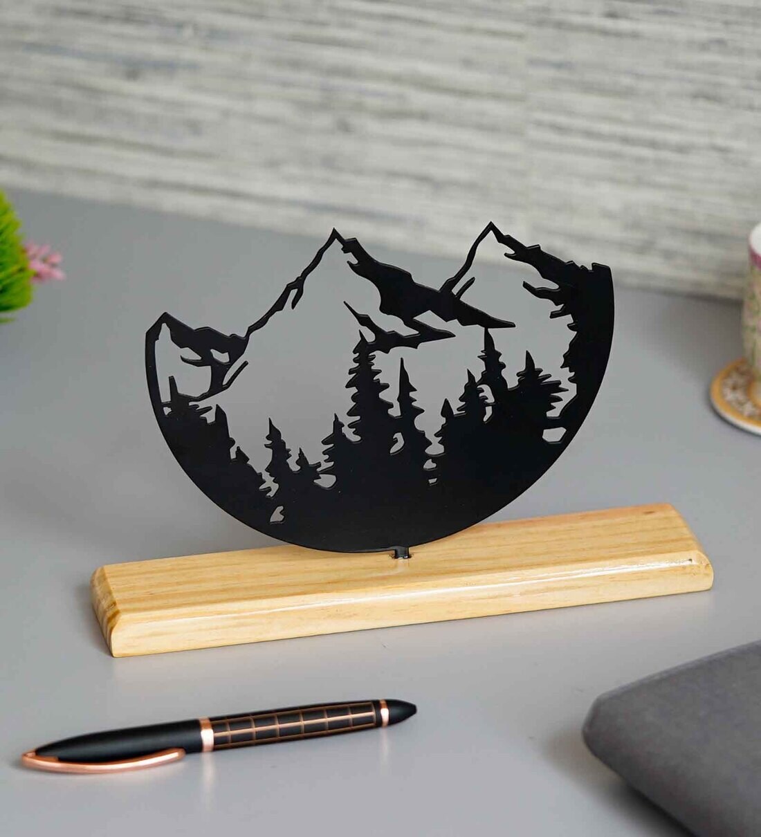 Buy Ice Mountain Iron & Wood Showpiece Online - Showpieces - Showpieces ...