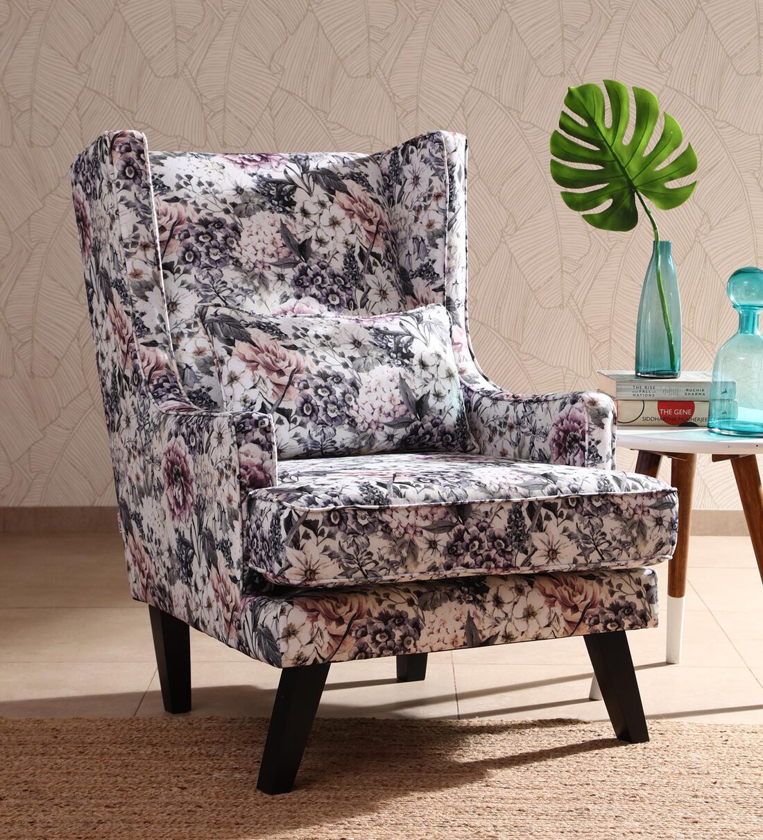 Buy Isla Fabric Wing Chair In Floral Pattern Online - Wing Chairs ...