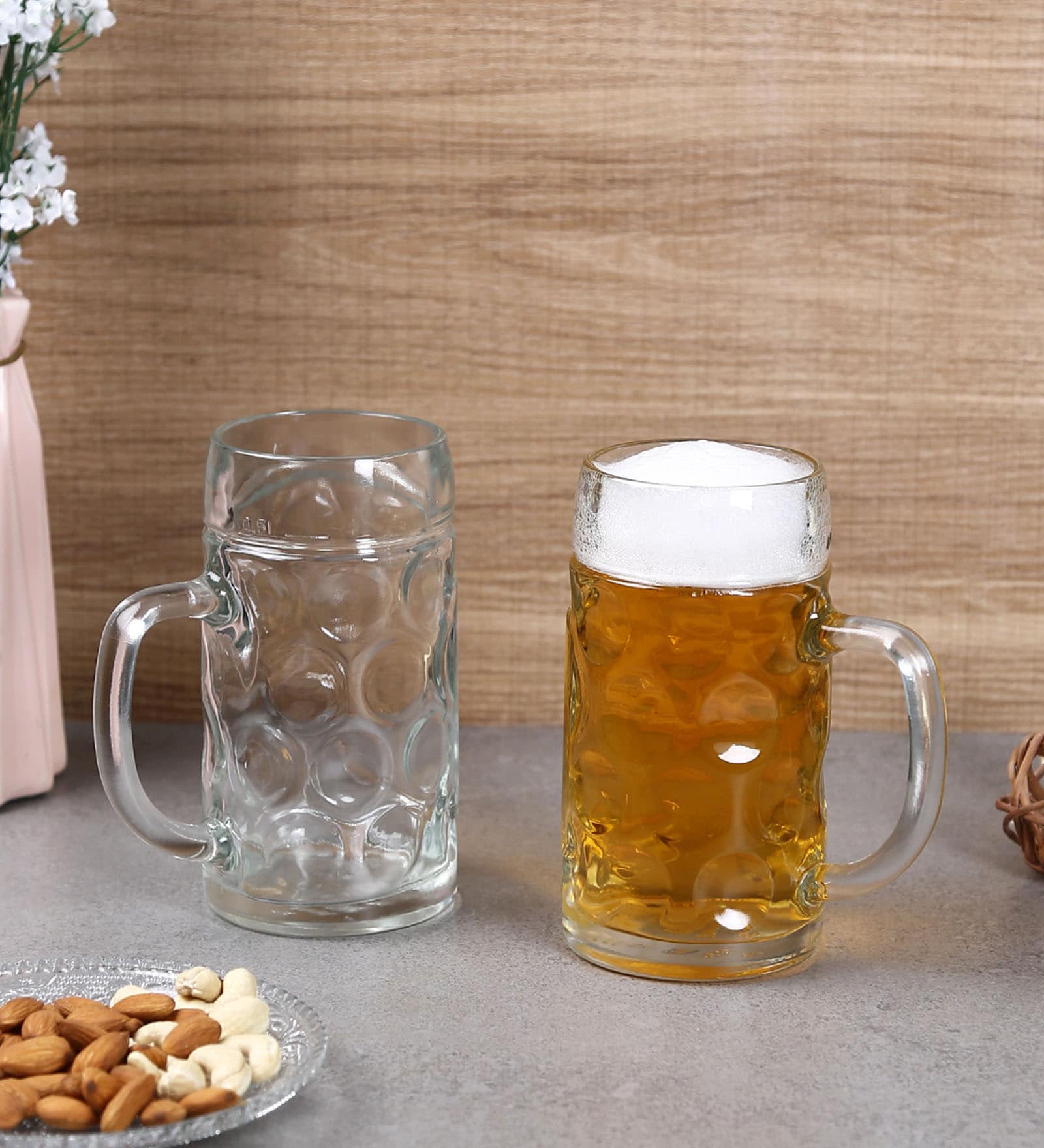 Buy Isar 550ml (Set of 2) Glass Beer Mug at 20% OFF by Oberglas | Pepperfry