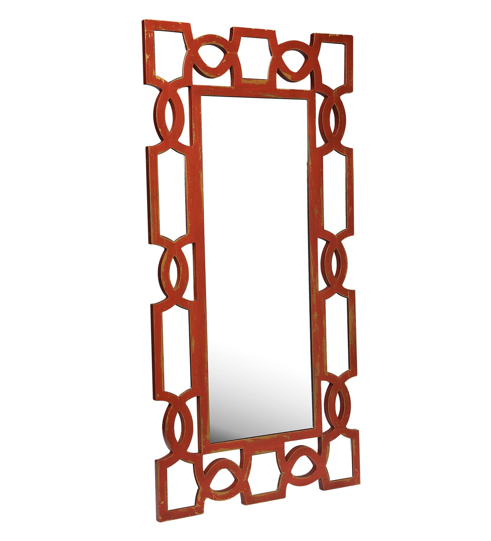 Buy Homestop Red Metal & Glass Cameron Mirror Online - Full Length ...