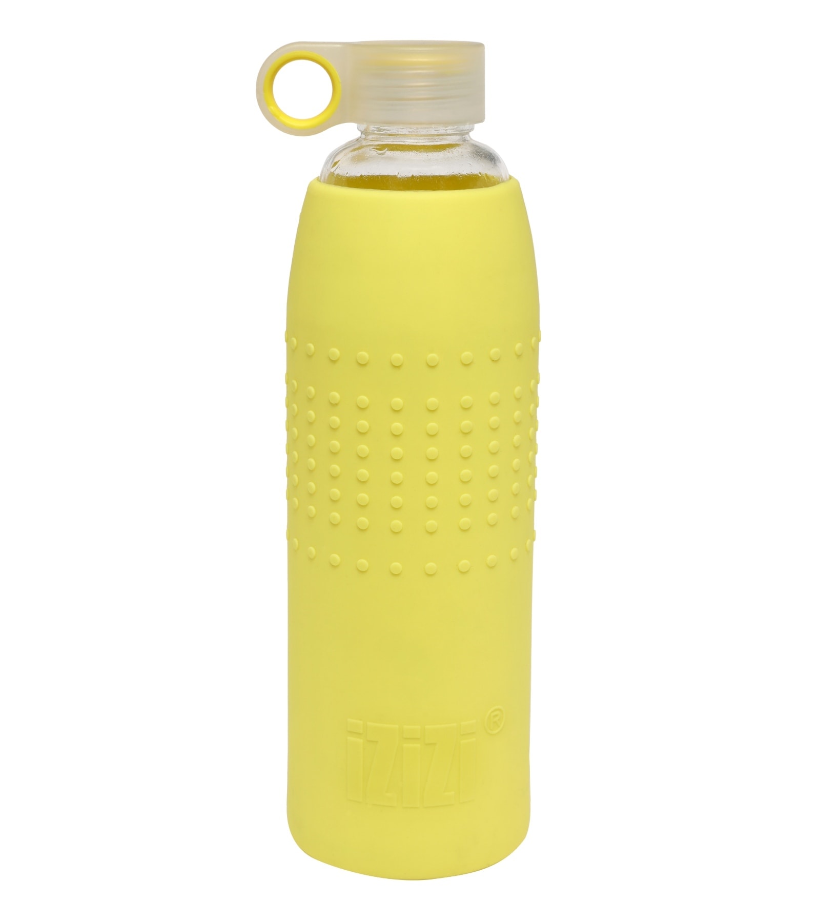 Buy Izizi Yellow 1 Litre Glass Water Bottle with Silicone Sleeve Online ...