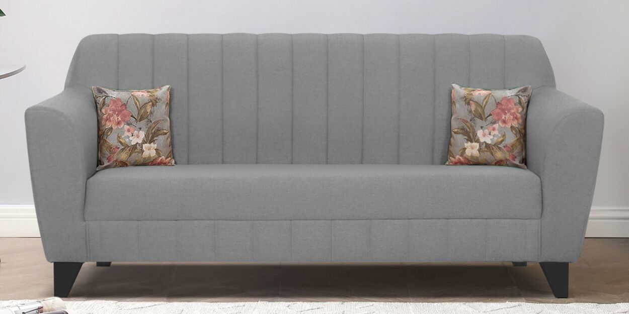 Buy Java Velvet 3 Seater Sofa In Velvet Grey Colour at 53% OFF by Trevi ...