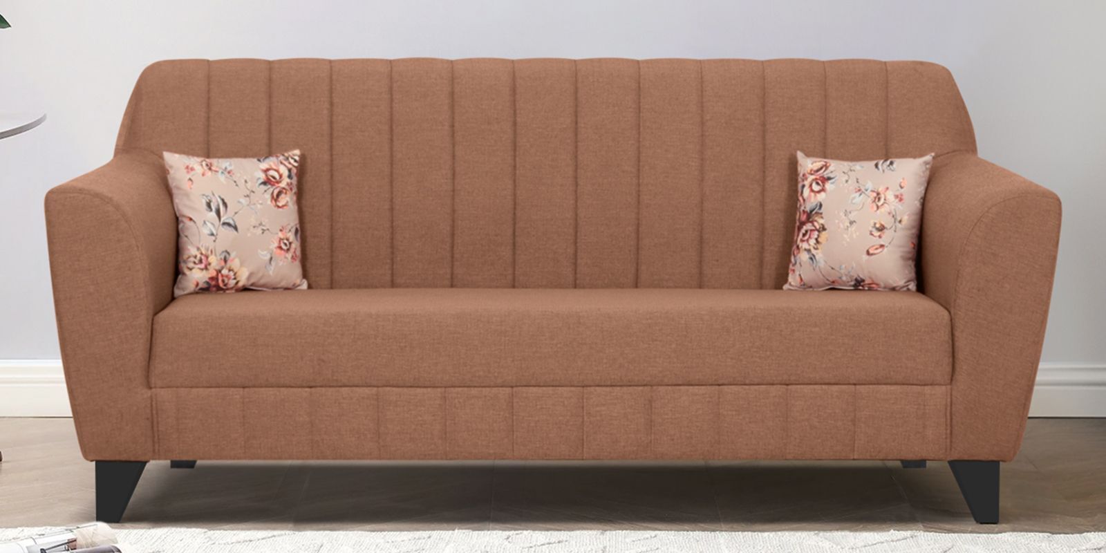 Buy Java Fabric 3 Seater Sofa In Brown Colour Online - Contemporary ...
