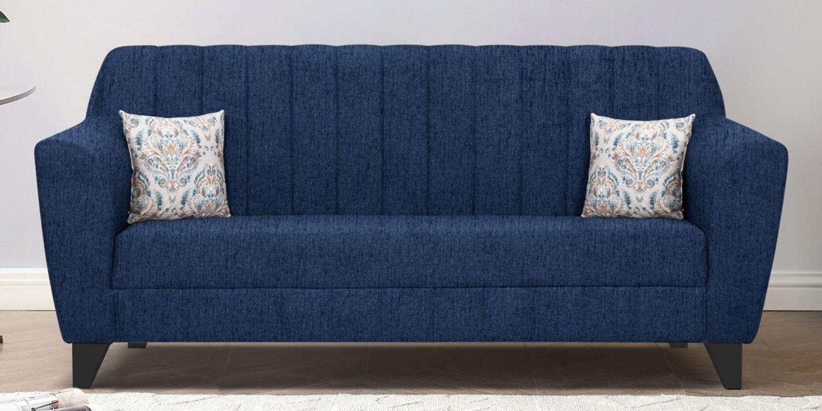 Buy Java Fabric 3 Seater Sofa In Jeans Blue Colour Online ...