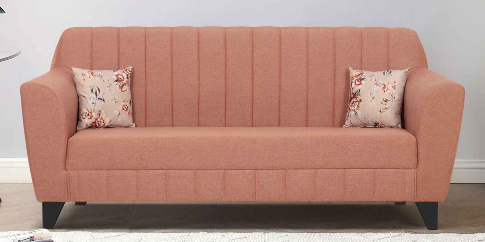 Buy Java Fabric 3 Seater Sofa In Pink Colour Online - Contemporary Sofa ...