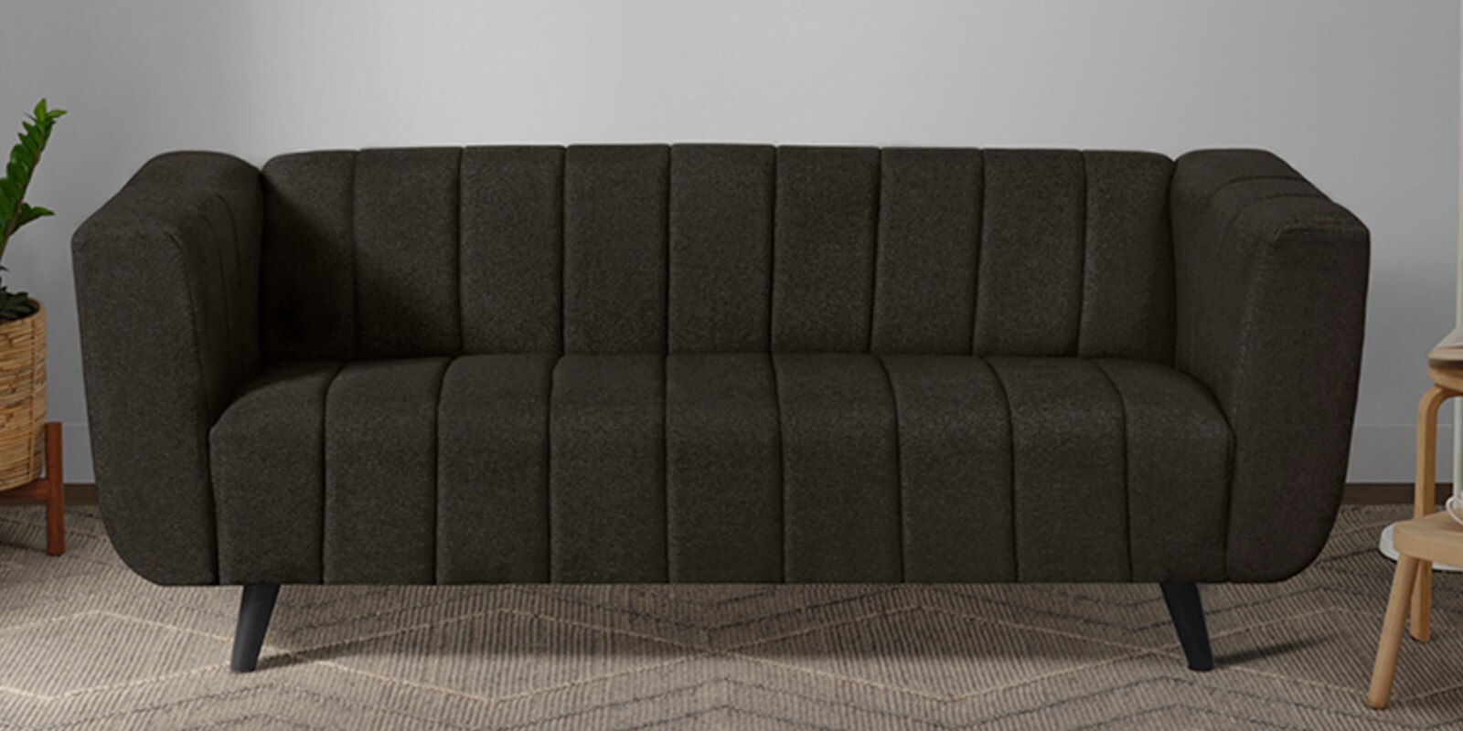 Buy Kiki Fabric 3 Seater Sofa in Earth Brown Colour at 24% OFF by ...