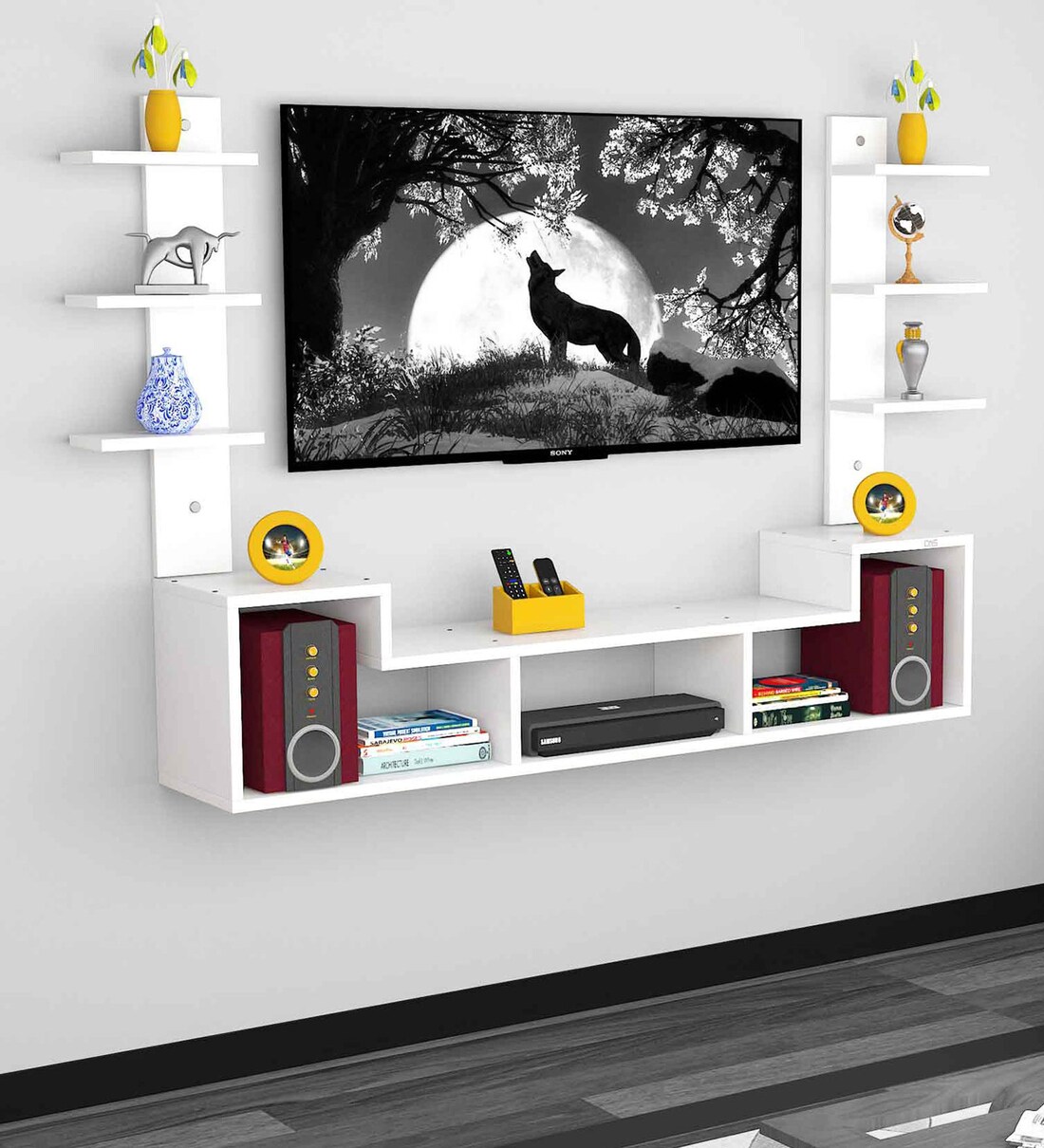 Buy Konrad TV Unit in Frosty White Finish for TVs up to 43\ Online - TV ...