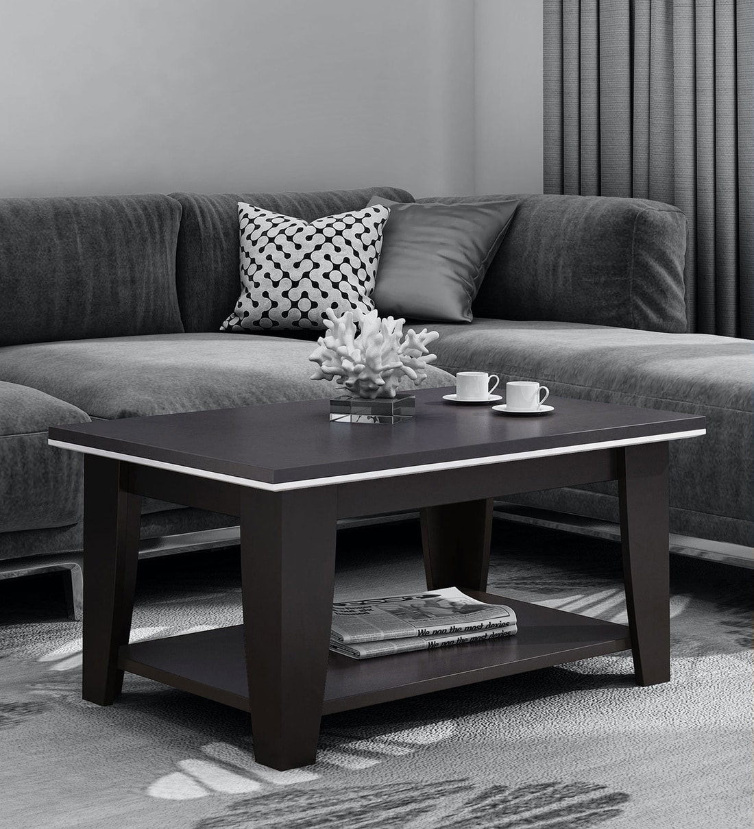 Buy Kosmo Coffee Table in Natural Wenge Woodpore Finish Online - Modern ...