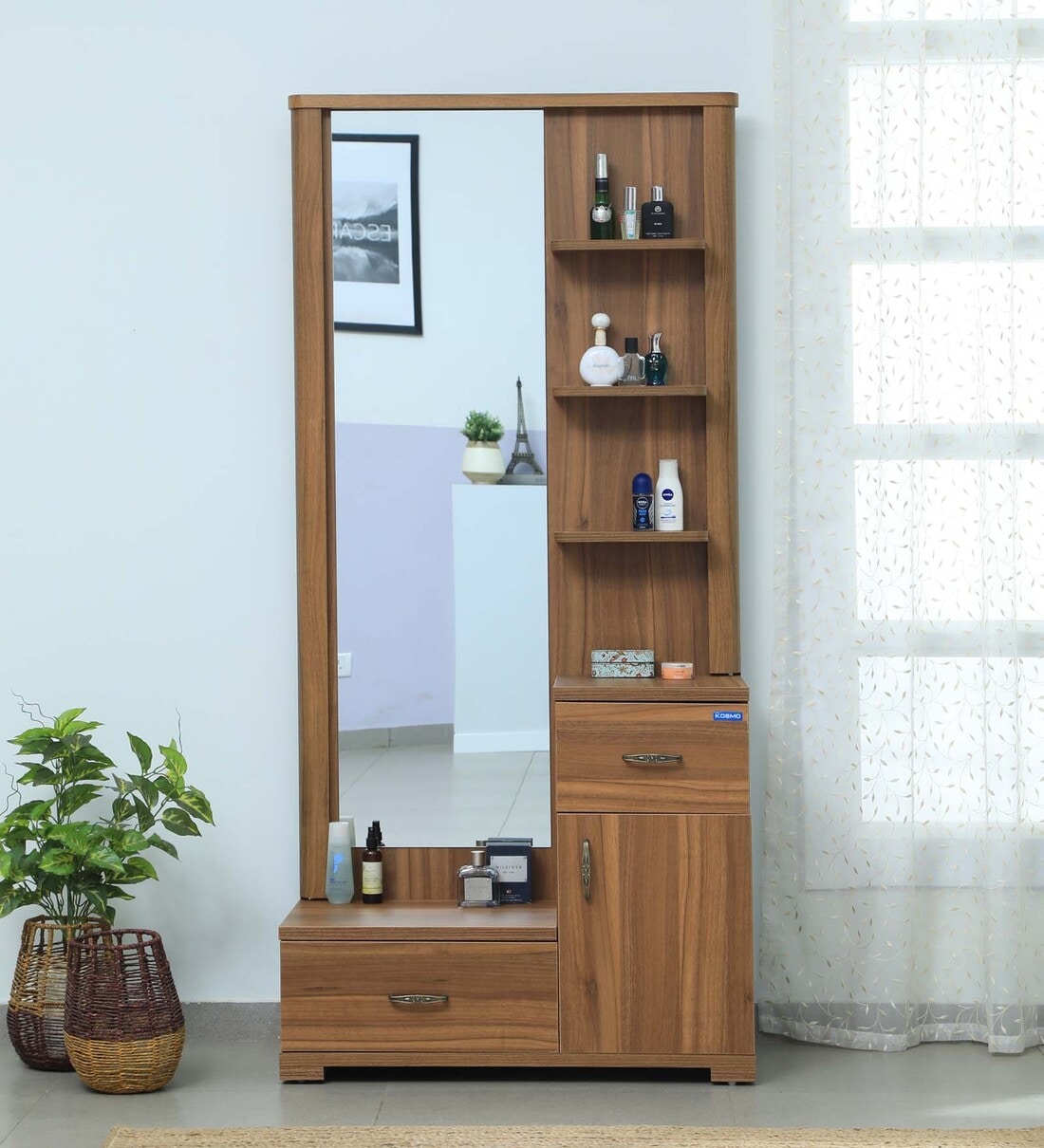 Buy Kosmo Dressing Unit in Natural Teak Finish Online - Dressing Units ...