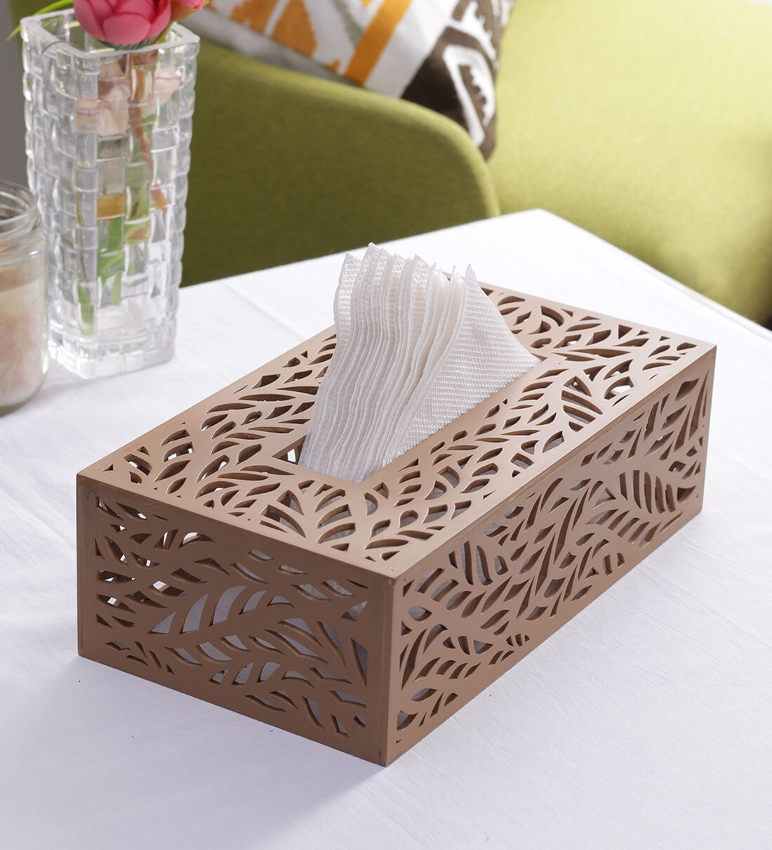 Buy MDF Tissue Paper Box Holder by Kraftsmen Online - Closed Tissue ...