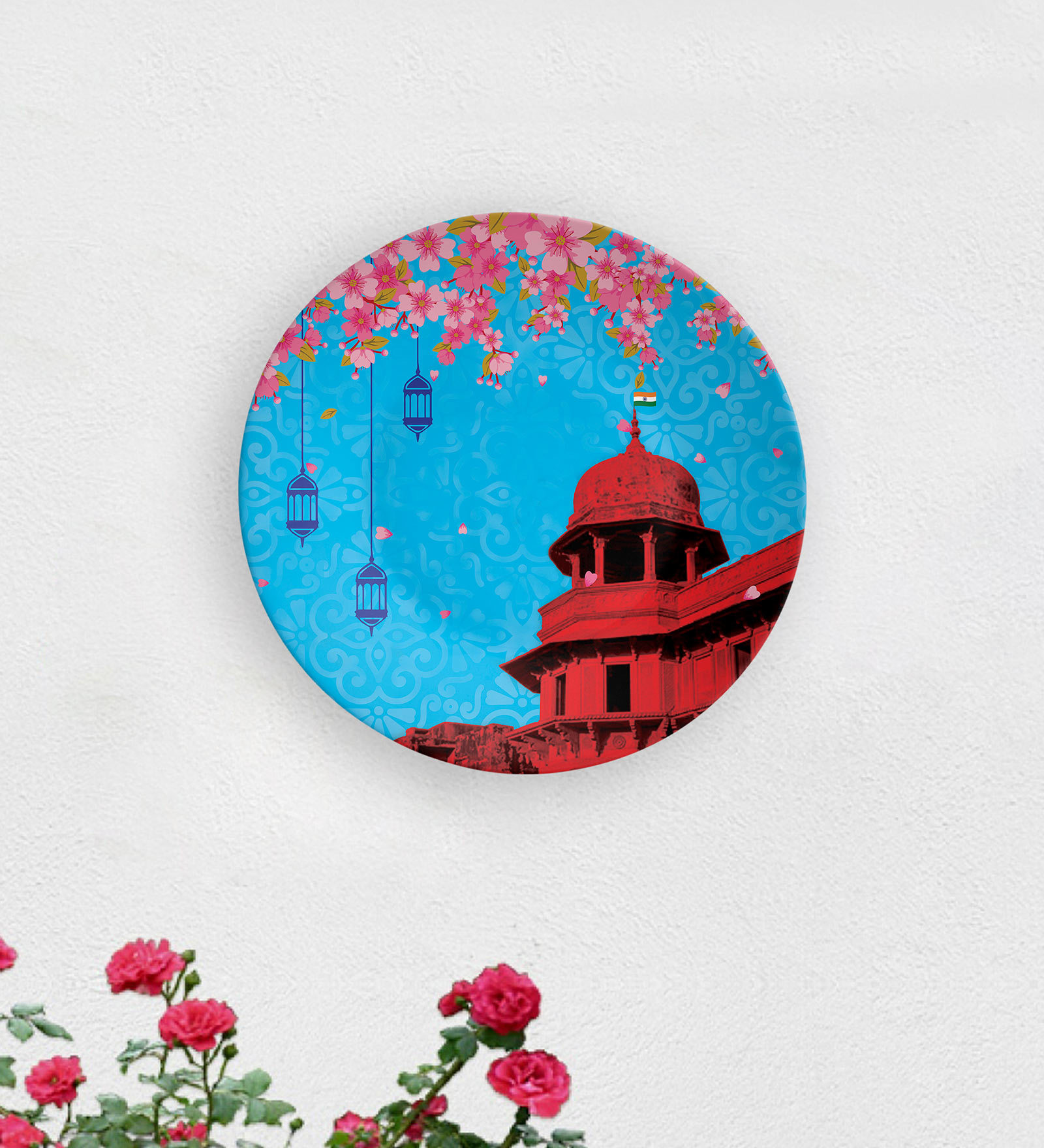 Buy Blue Lal Kila Ceramic Decorative Wall Plate Online - Wall Plates ...