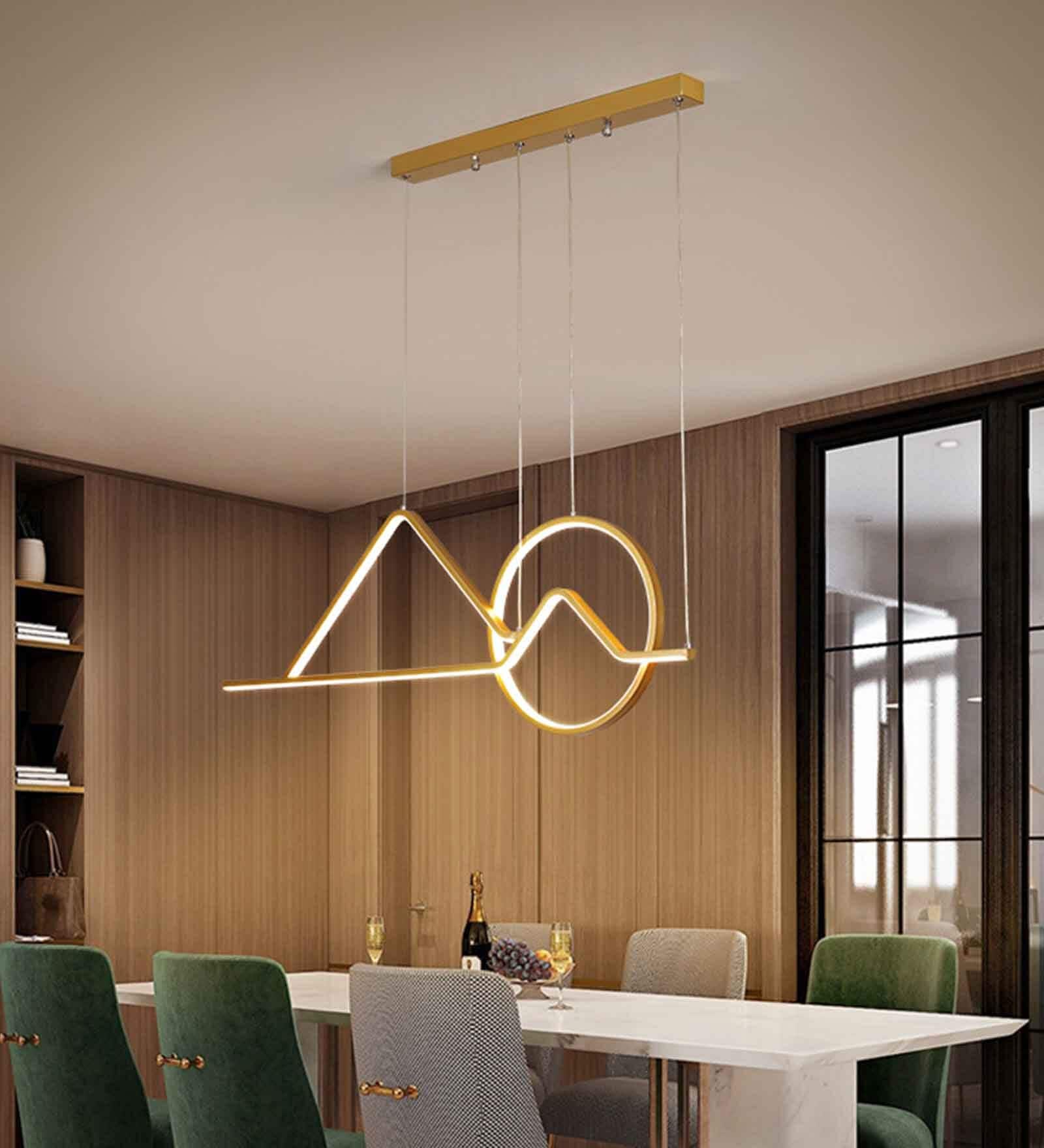 Buy Landscape Gold Smart Voice Asst. Acrylic Chandelier Online - Smart ...
