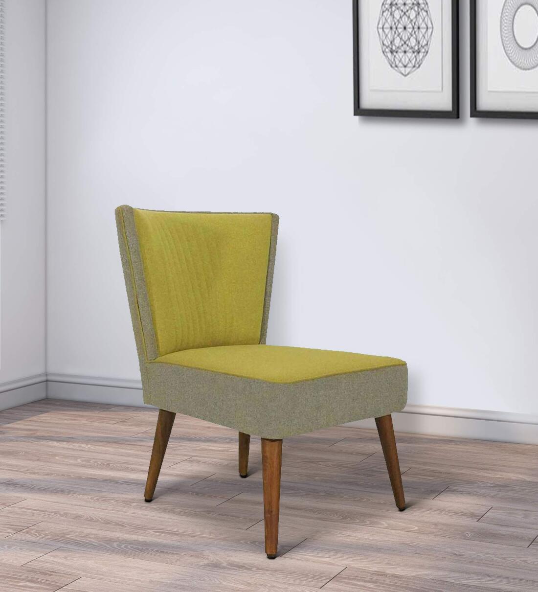 Buy Lenny Fabric Slipper Chair In Green Colour Online - Slipper Chairs ...