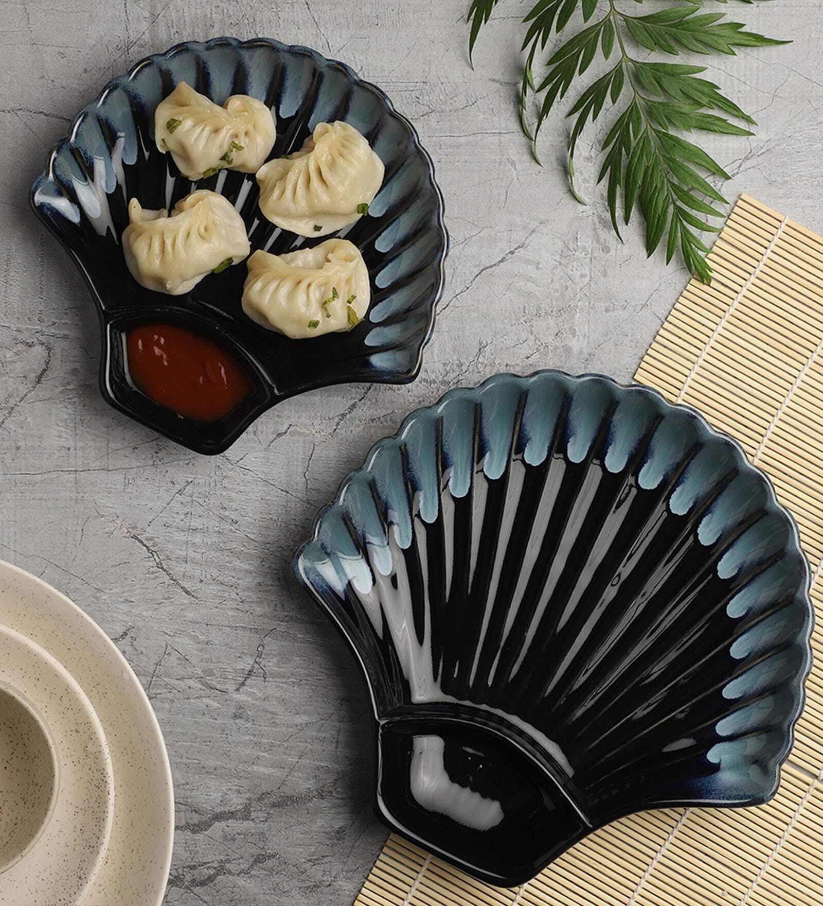 Buy Leher Green 10 Inch Ceramic (Set of 2) Appetizer Platter Online ...