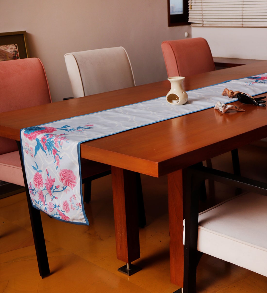 Buy Zeba (84x12) Light Blue Polycanvas Table Runner Online - Table ...