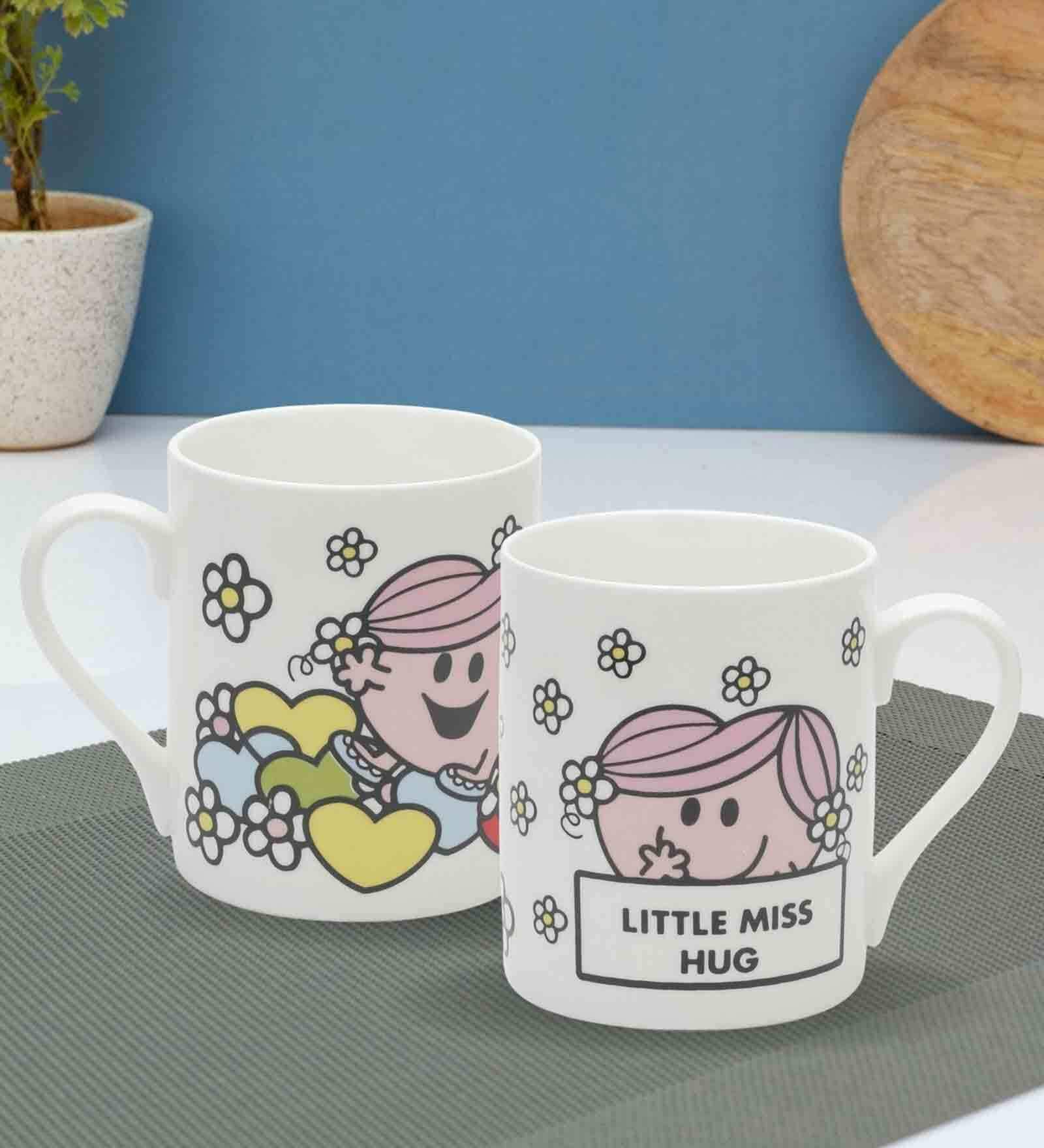 Buy Little Miss Hug 330ml White & Pink Ceramic (Set of 2) Coffee Mug at ...