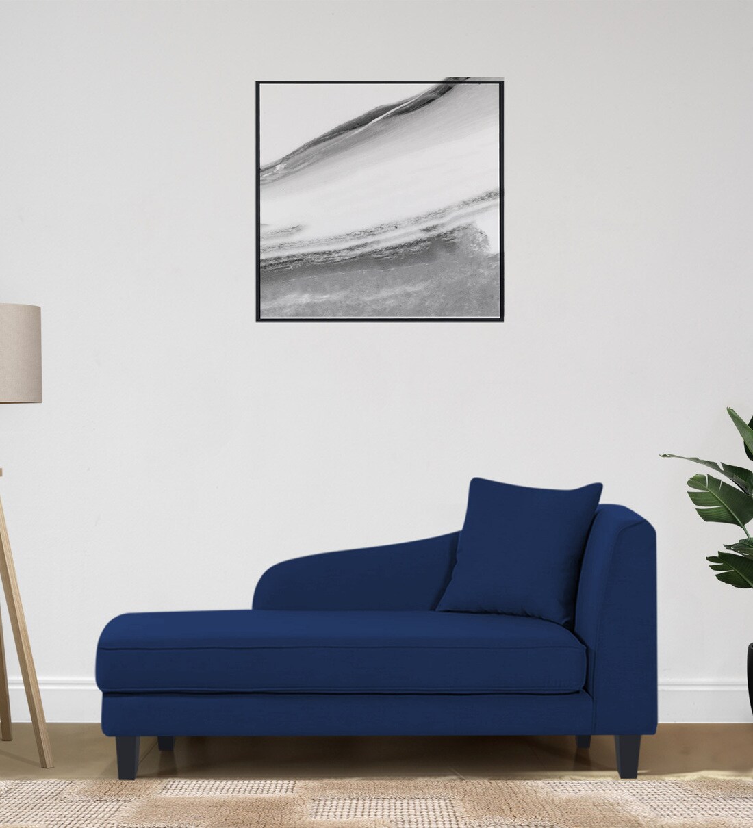 Buy Louis Fabric Chaise Lounger in Royal Blue Colour Online - Chaise ...