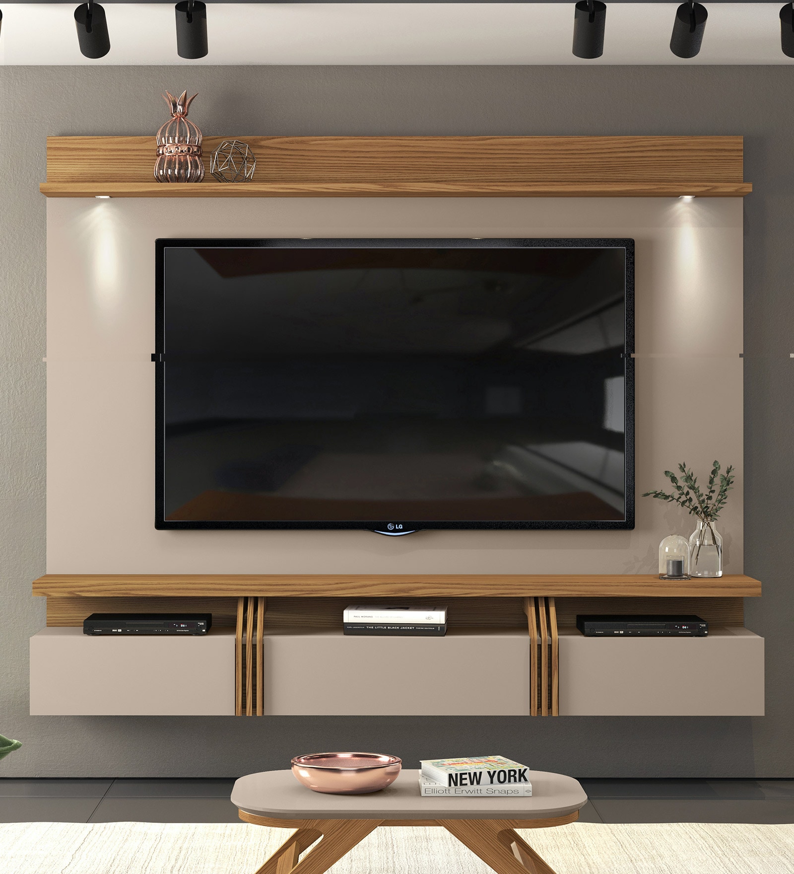 Buy Lodi TV Unit in Griz & Carvalho Nobre Finish for TVs up to 70 ...