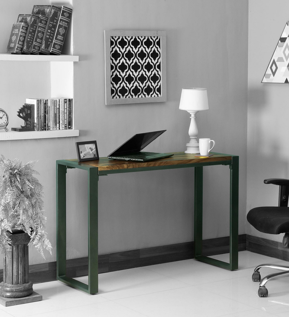 Buy Ludovic Sheesham Wood Study Table Rustic Teak Online - Eclectic ...