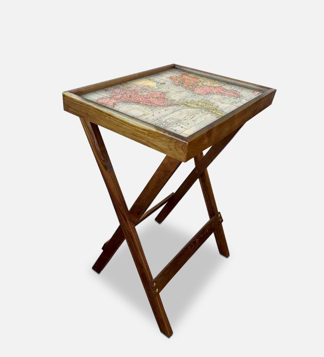 Buy Made in India -Map Tray End Table in Brown Colour at 15% OFF by ...