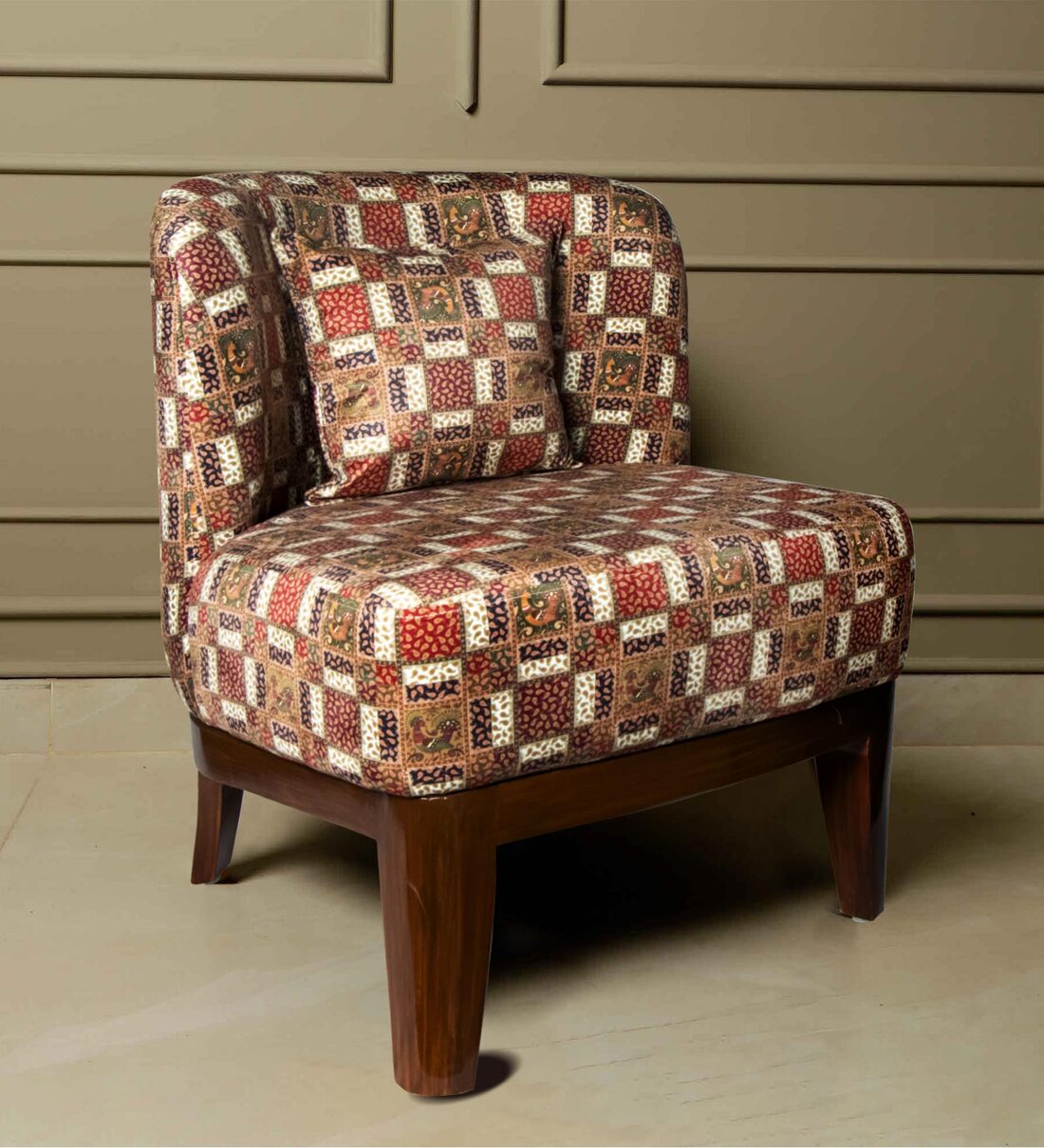 Buy Malena Fabric Slipper Chair in Golden & Multi Colour at 57% OFF by ...