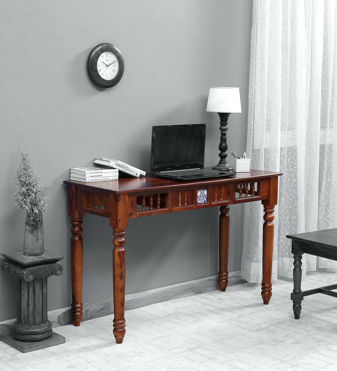 Buy Mayur Sheesham Wood Study Table in Honey Oak Finish by Mudramark ...