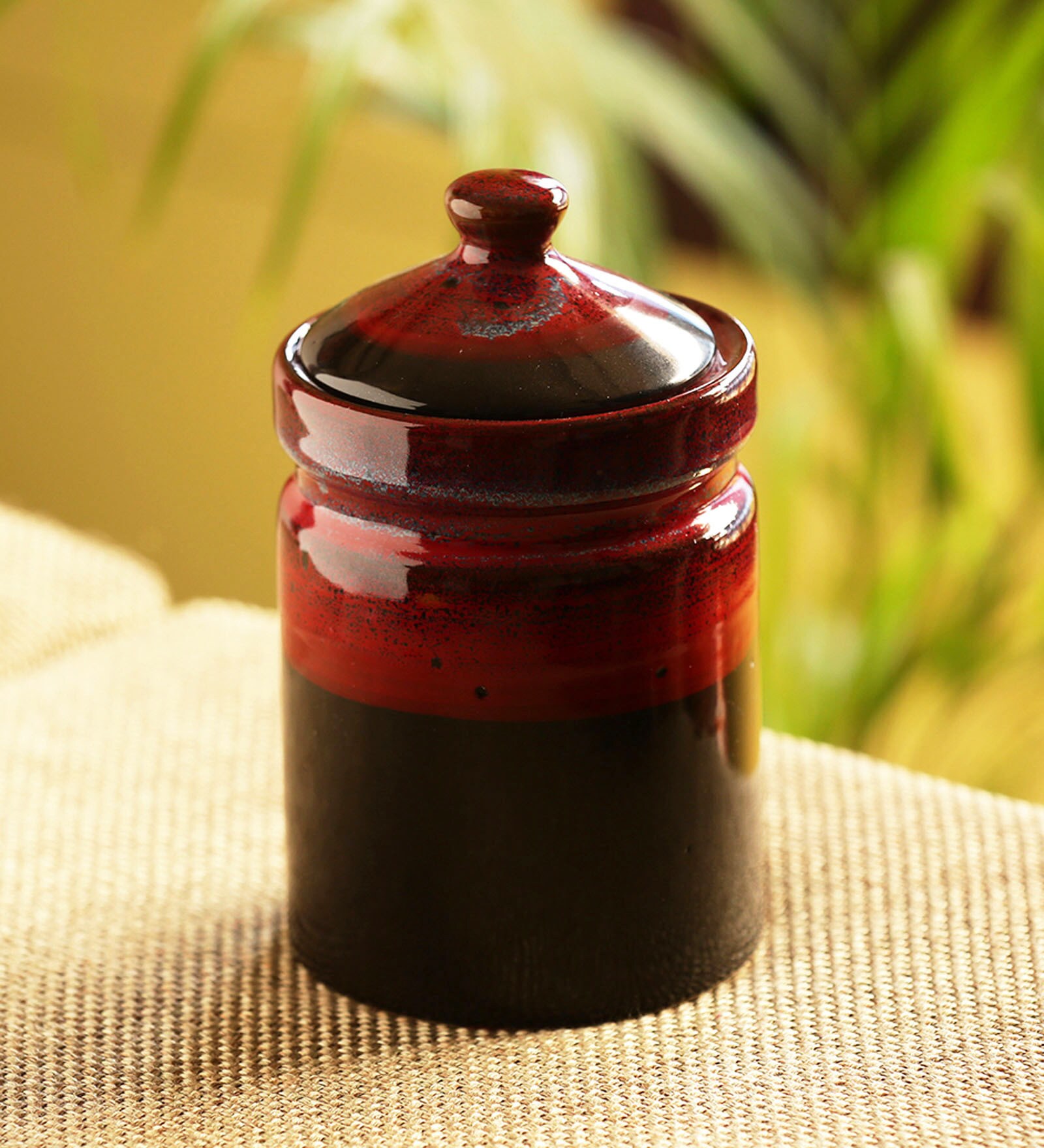 Buy Glazed Ceramic Jar Container by ExclusiveLane at 40% OFF by ...