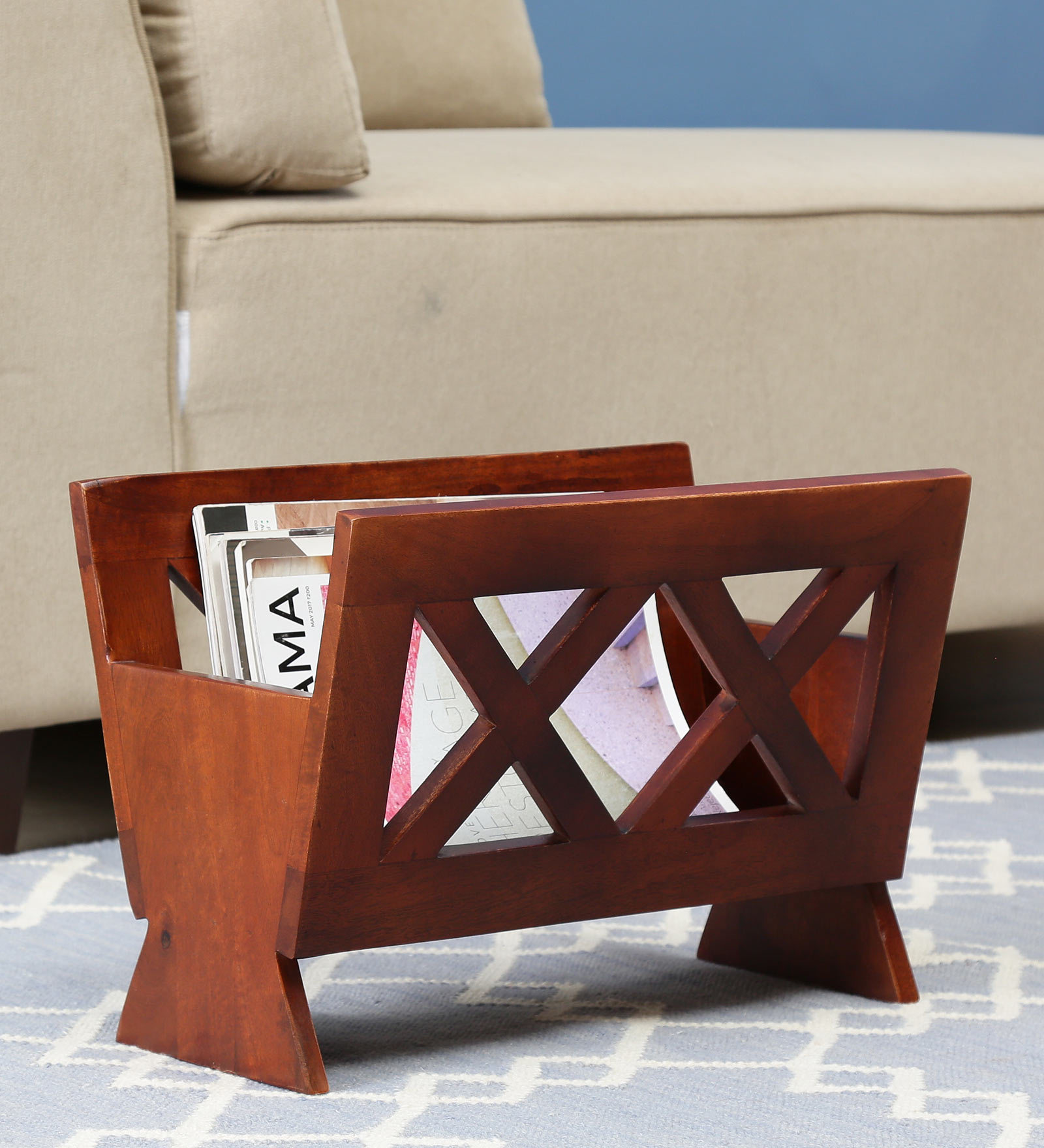 Buy Mango Wood Arianna Magazine Rack Online - Magazine Racks - Table ...