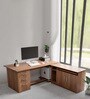 Buy Madison Executive Desk In Leon Teak Finish With File Cabinate And ...